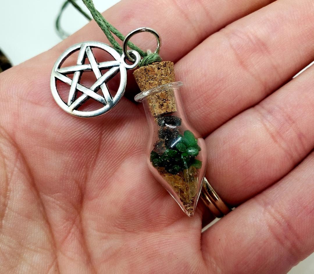 Spell Jar Necklace // Good Luck Spell Jar // Spell Bottle | Etsy