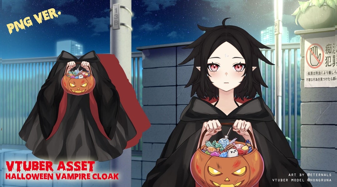 Vtuber Asset Halloween Vampire Costume Blanket PNG Version - Etsy