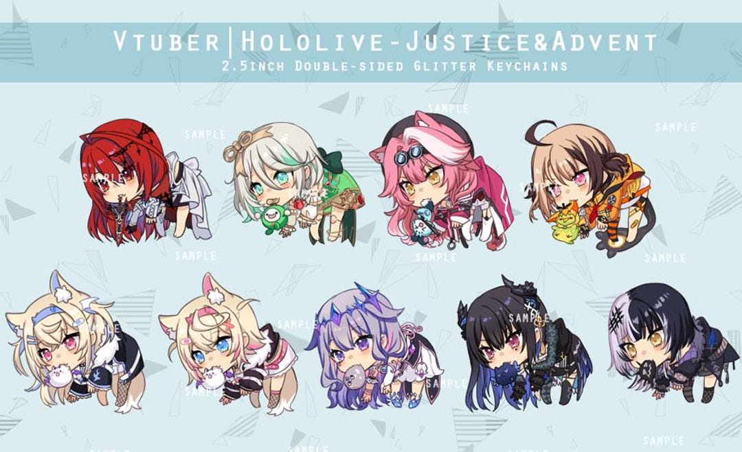 Buy Vtuber Hololive En Advent Justice Glitter Keychain Fuwamoco Gigi ...