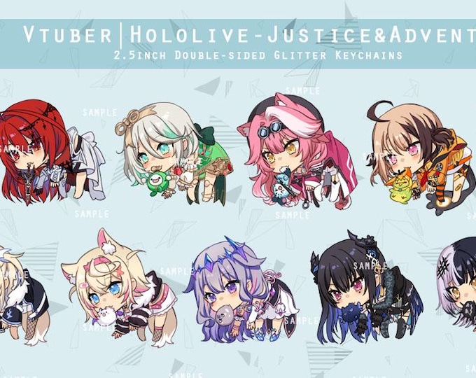 Vtuber Hololive En Advent Justice Glitter Keychain Fuwamoco Gigi ...
