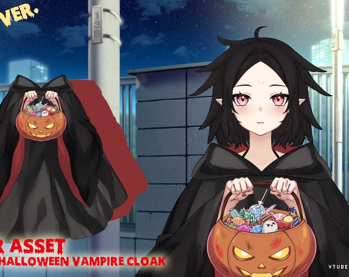 Vtuber Asset Animated Halloween Vampire Costume Blanket Live2d Version ...