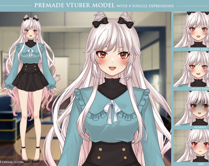 Premade Live 2d Vtuber Model Cute Bun Anime Girl for Vtubing Streaming ...