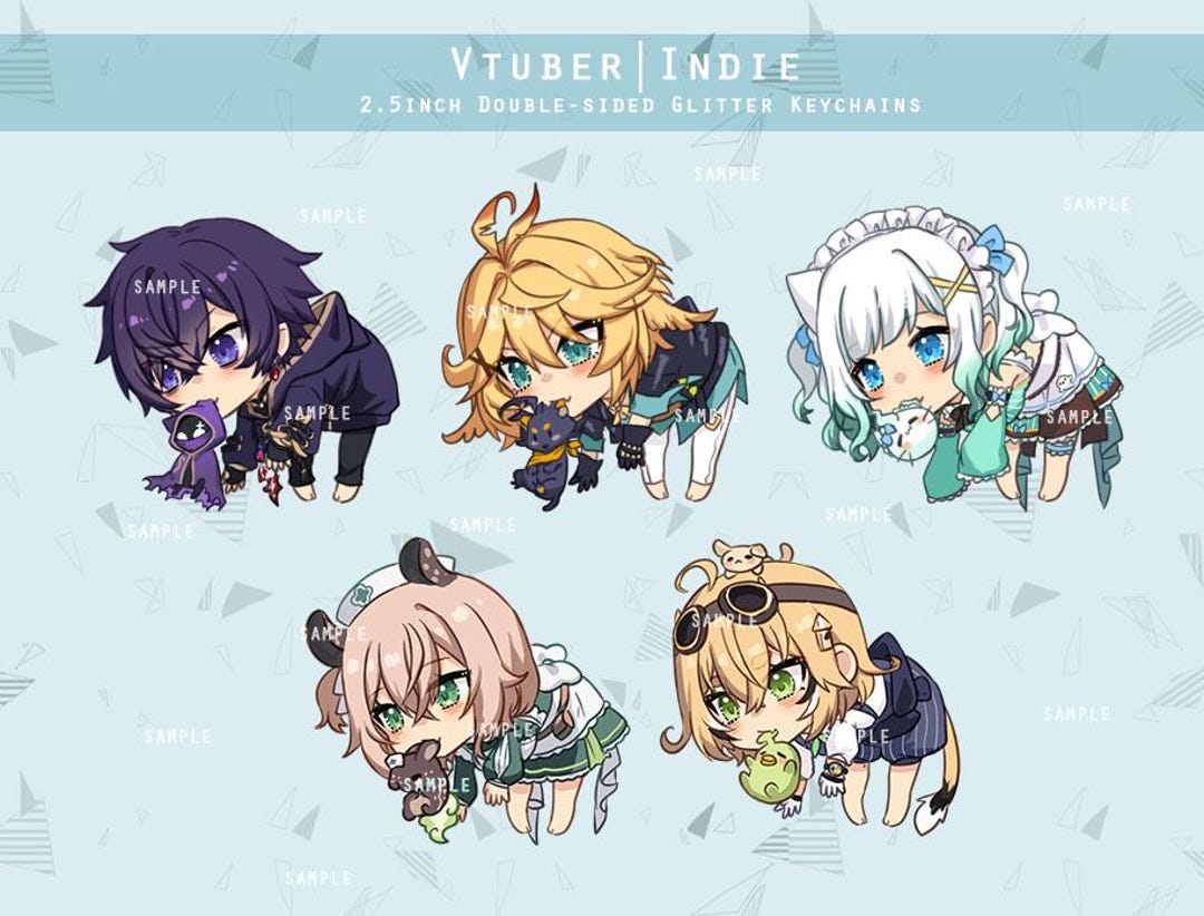 Vtuber Indie Glitter Keychain Shouto Shoto Doki Dokibird Nimi Dooby ...