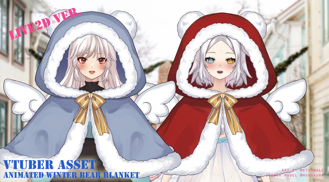 Vtuber Asset Animated Christmas Winter Bear Teddy Costume Blanket Model ...