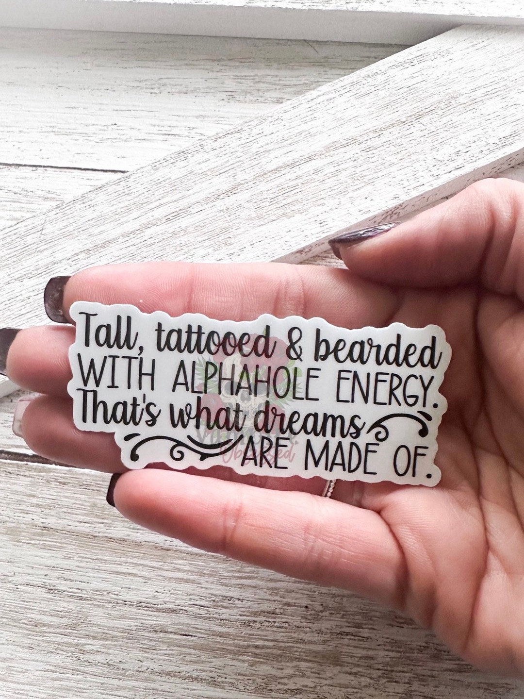 Tall, Bearded, and Tattooed , Large Bookish Sticker, Ereader Waterproof ...