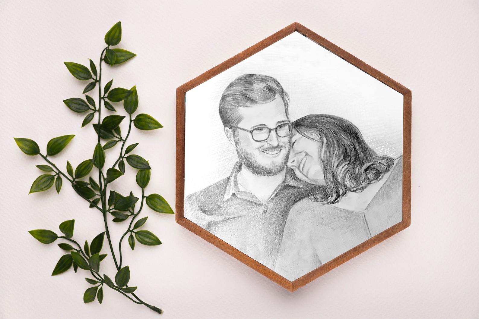 Hand Drawn Portrait. Portrait From Different Photos. Custom - Etsy