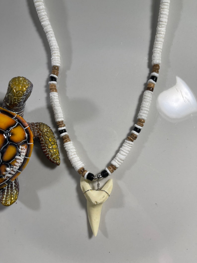 Shark Tooth Bone Shell Necklace - Etsy