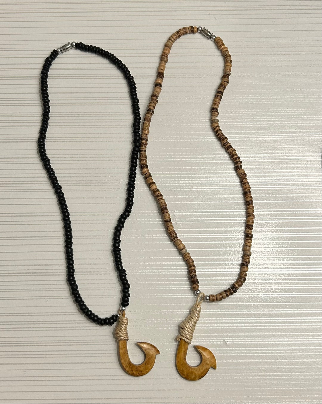 Coconut Shell Necklace With Koa Wood maui Fish Hook - Etsy