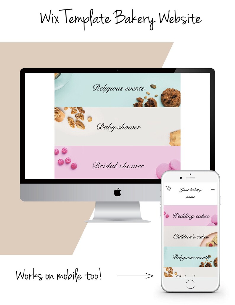 NEW Wix Website Bakery Template Online Shop Customizable Etsy