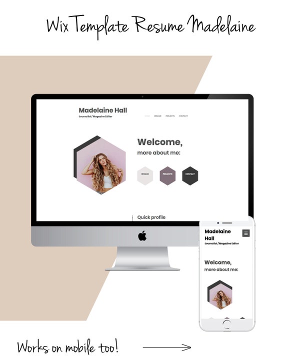 Wix Online Resume Template Feminine Customizable Online | Etsy