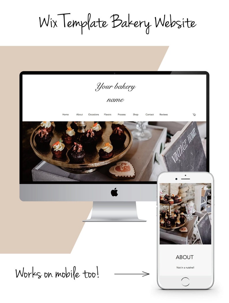 NEW Wix Website Bakery Template Online Shop Customizable Etsy