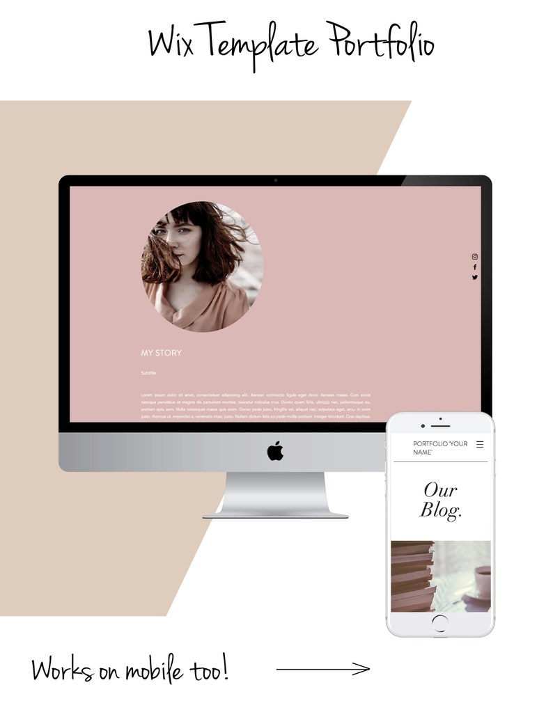 Wix Website Portfolio Template Customizable Portfolio Etsy