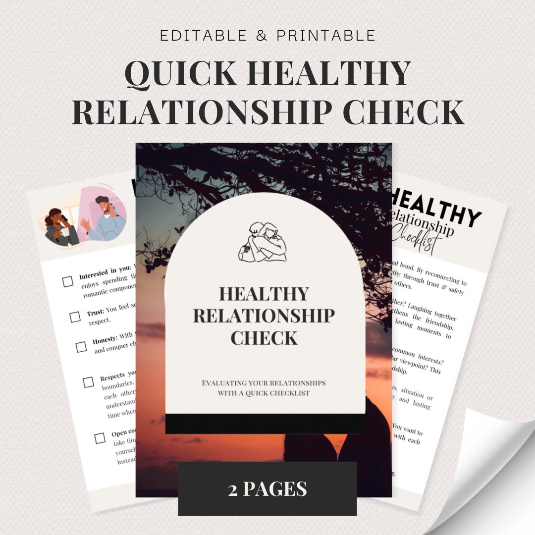 Healthy Relationship Checklist - Etsy