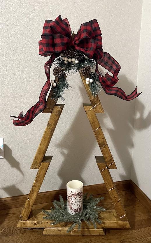 Stained Wooden Christmas Tree: 3-foot Holiday Decor - Etsy