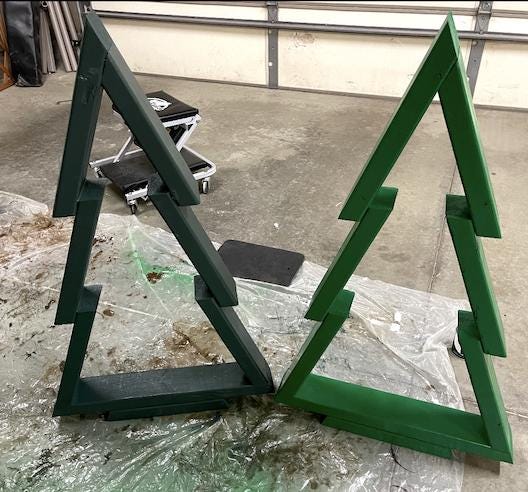 Stained Wooden Christmas Tree: 3-foot Holiday Decor - Etsy