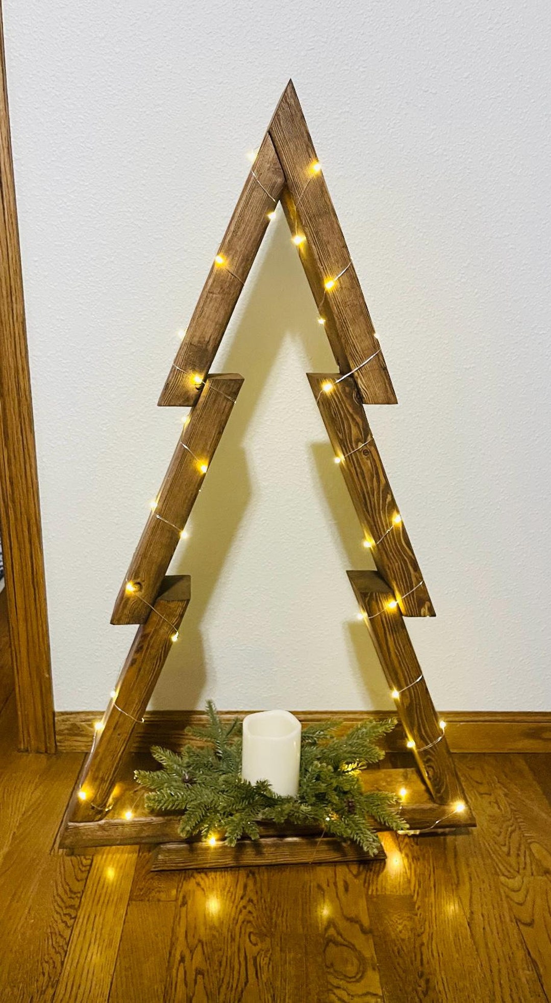 Stained Wooden Christmas Tree: 3-foot Holiday Decor - Etsy