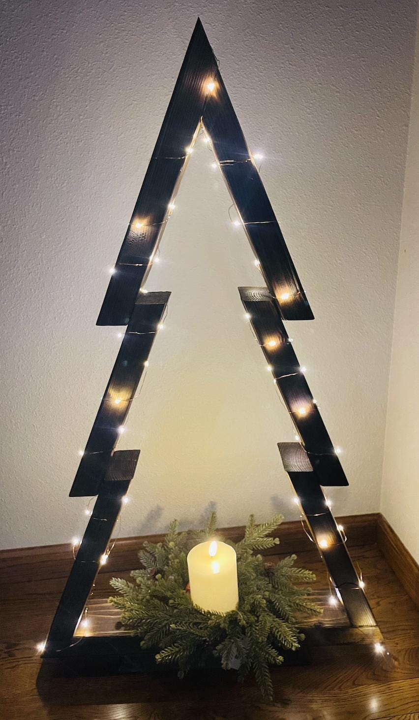 Stained Wooden Christmas Tree: 3-foot Holiday Decor - Etsy