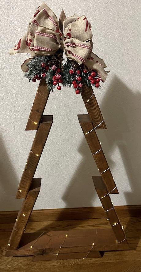 Stained Wooden Christmas Tree: 3-foot Holiday Decor - Etsy