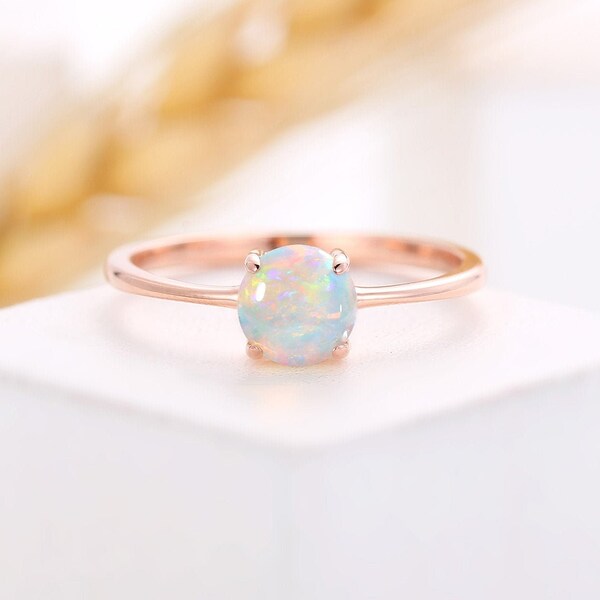 Simple Opal Ring - Etsy