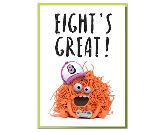 Eight's Great Funny 8th Birthday Card for Your Little - Etsy UK