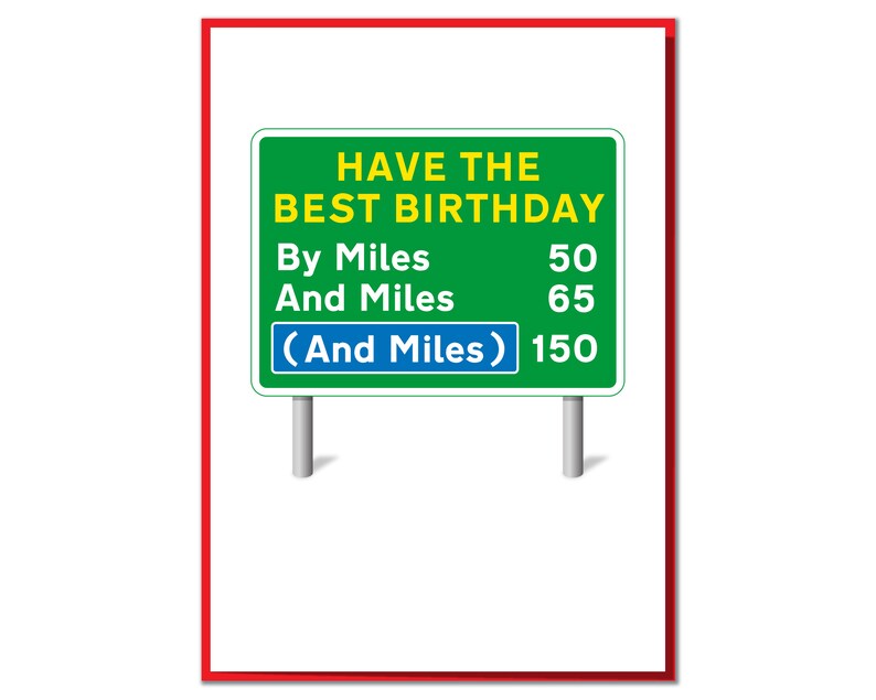 Funny Road Sign Birthday Card for Friend, Husband, Wife - Etsy