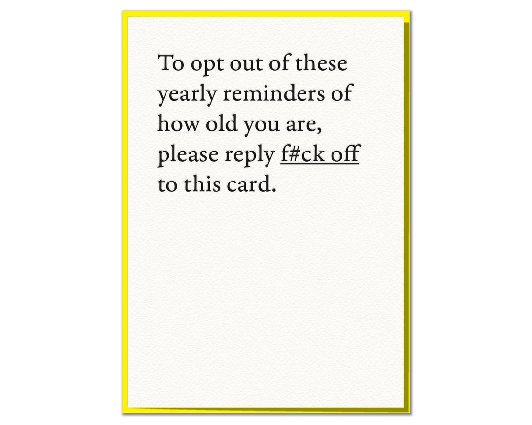 Yearly Reminders. Funny Birthday Card - Etsy UK