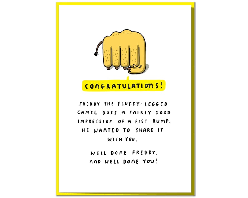 Fist Bump Freddy. Funny Congratulations Well Done You Passed - Etsy