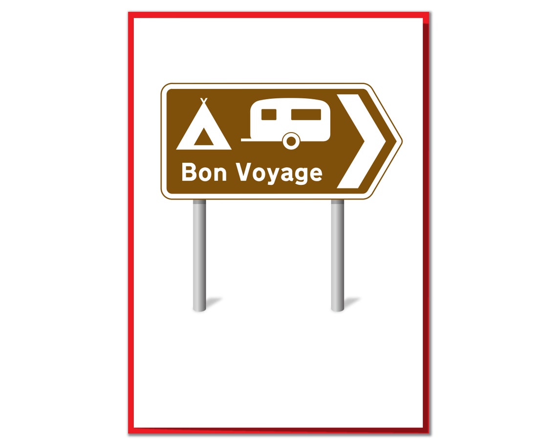 Bon Voyage Road Sign Card Leaving Card Leaving Card Good - Etsy