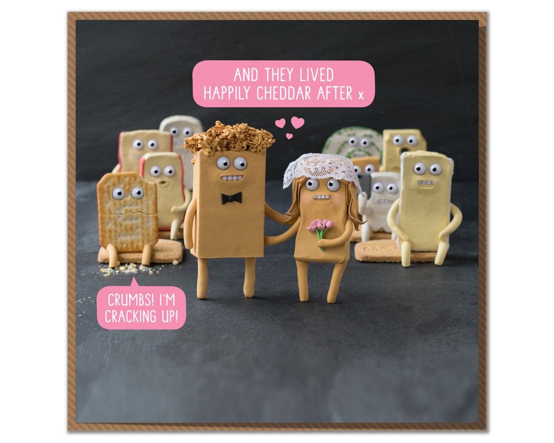 And They Lived Happily Cheddar After! Cheesy Wedding Card - Etsy