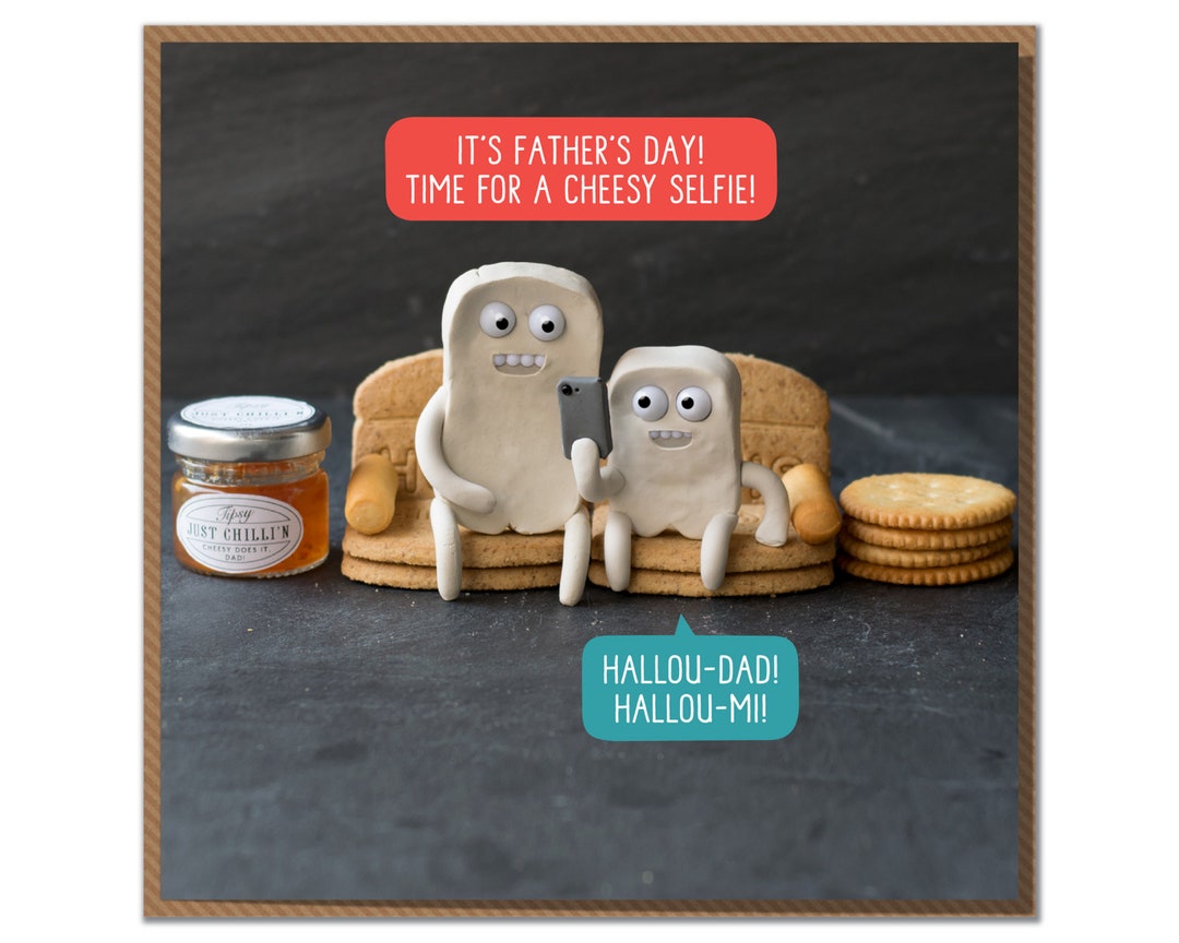 Funny Father's Day Card: Cheesy Selfie Design - Etsy