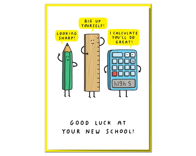Funny New School Good Luck Card: Calculator Design - Etsy