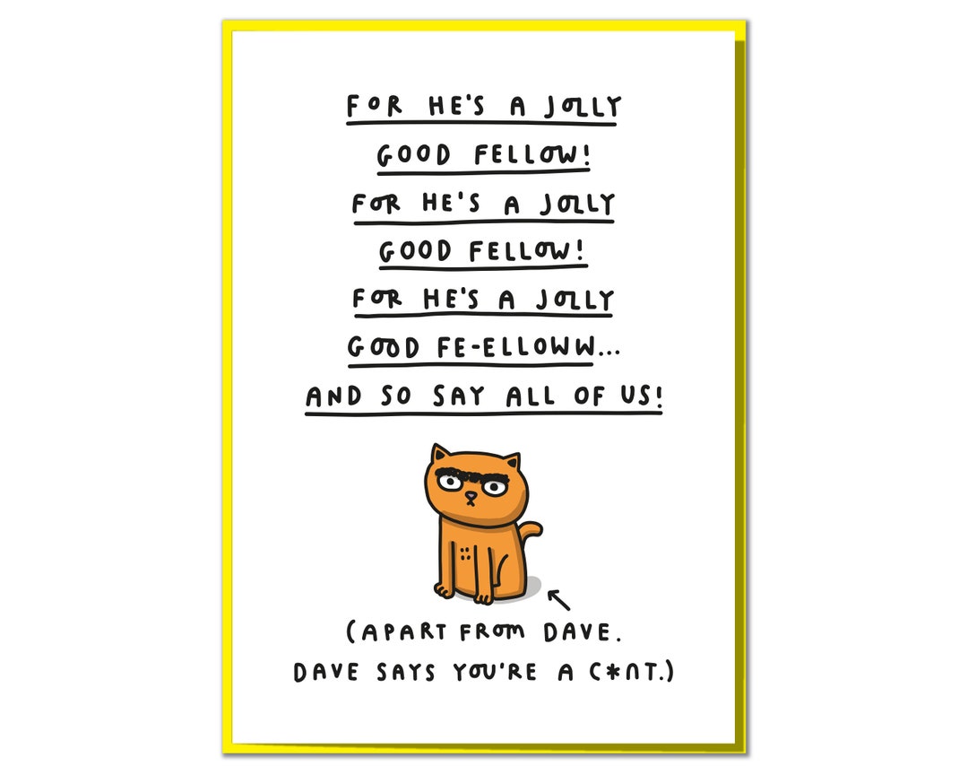 Jolly Good Fellow. Funny Birthday Card - Etsy