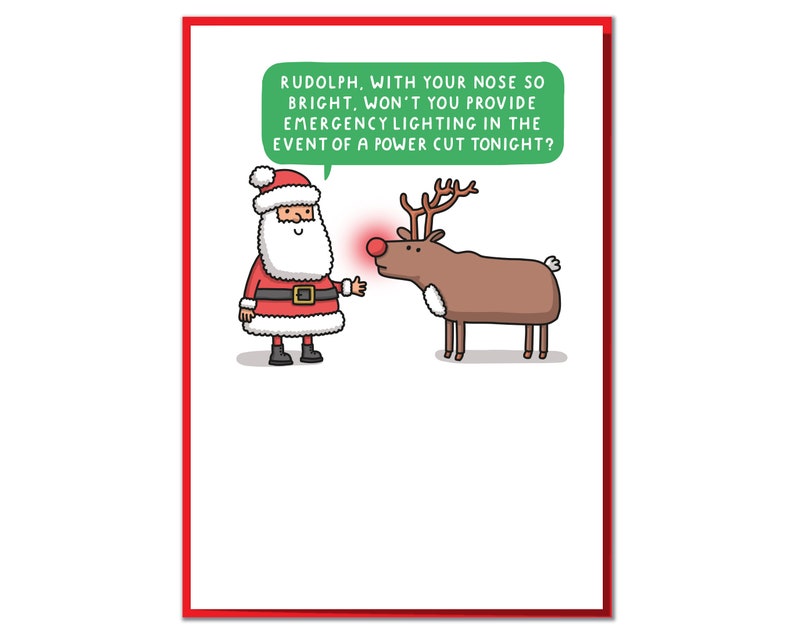 Rudolph With Your Nose so Bright… Funny Christmas Card - Etsy