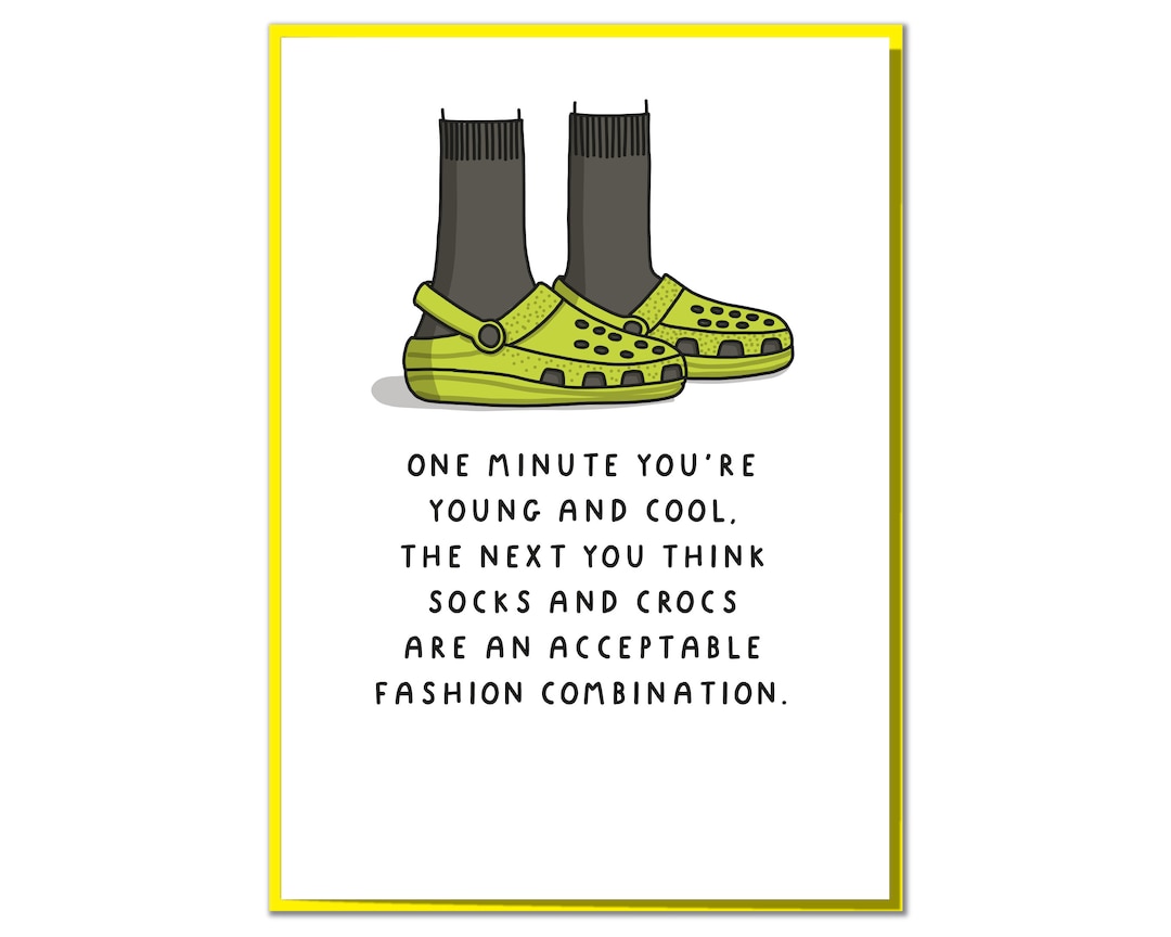 Funny Socks and Crocs Birthday Card - Etsy UK