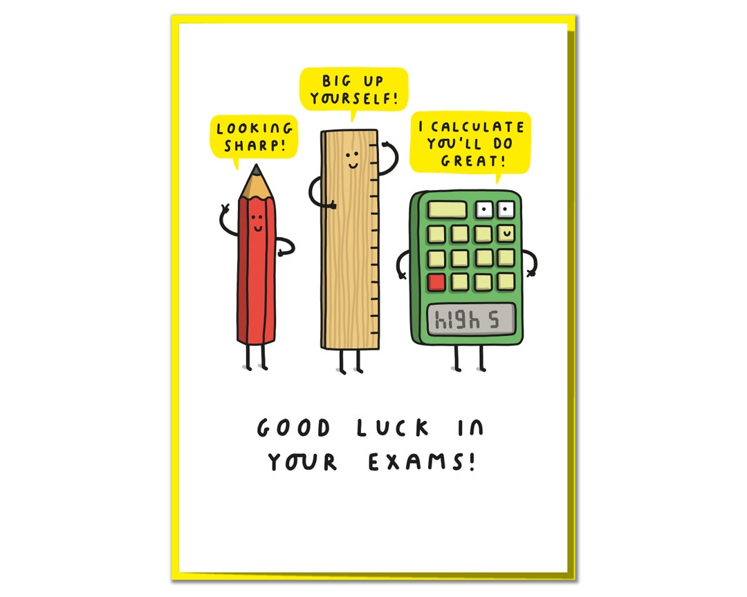 Funny Good Luck Exam Card: Calculator Pun - Etsy Australia