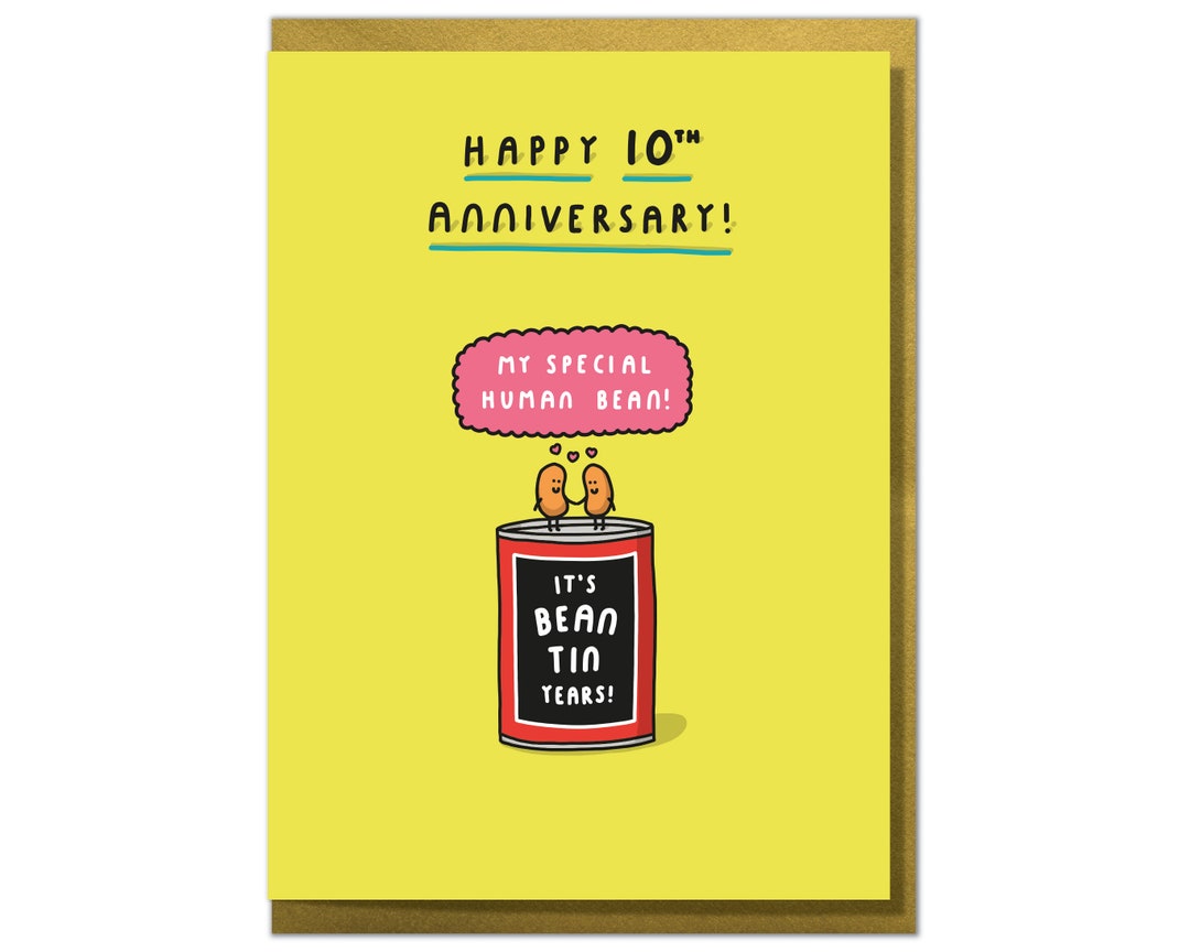It's Bean Tin Years Funny 10th Anniversary Card Tin - Etsy