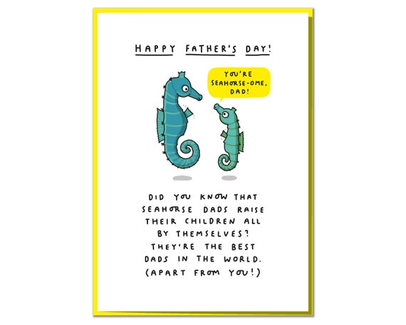 Seahorse-ome Father's Day Cute Stepdad Like A Dad | Etsy UK