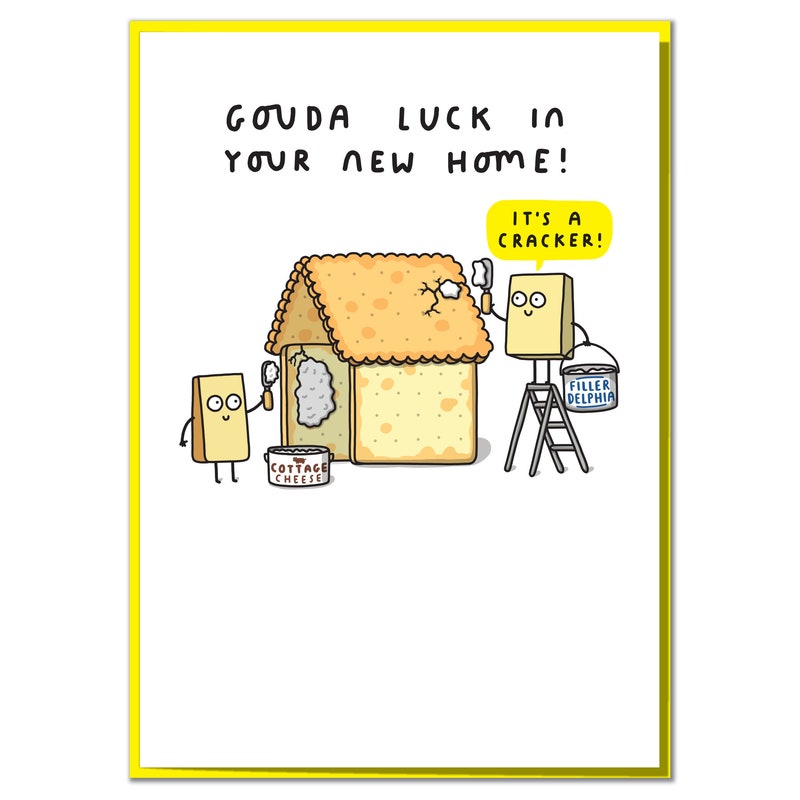 New Home Card Cheese - Etsy UK