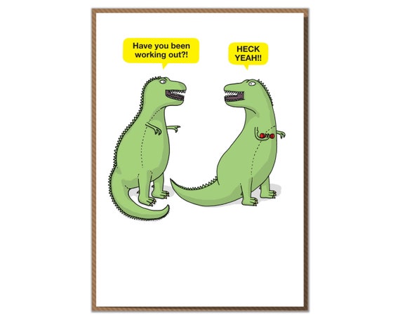 Working Out Cartoon Dinosaurs