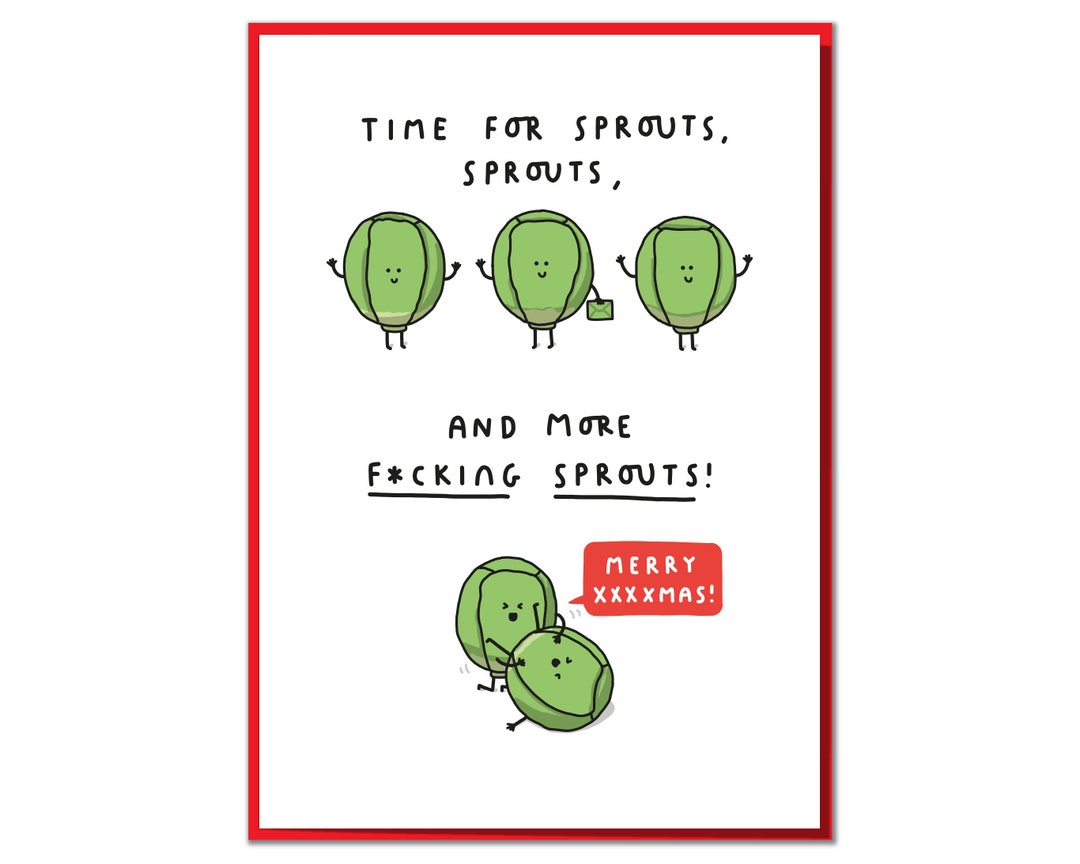 Time for Sprouts, Sprouts, and More Fing Sprouts Funny Christmas Card ...