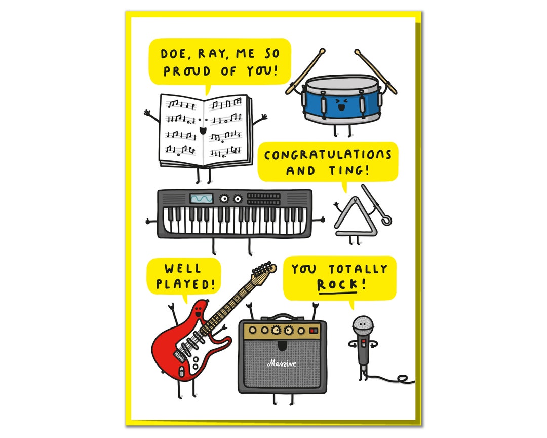 Doe Ray Me so Proud of You Funny Music Exam Congratulations - Etsy