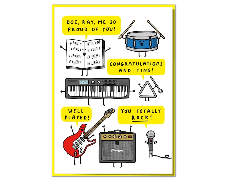 Doe Ray Me so Proud of You Funny Music Exam Congratulations - Etsy