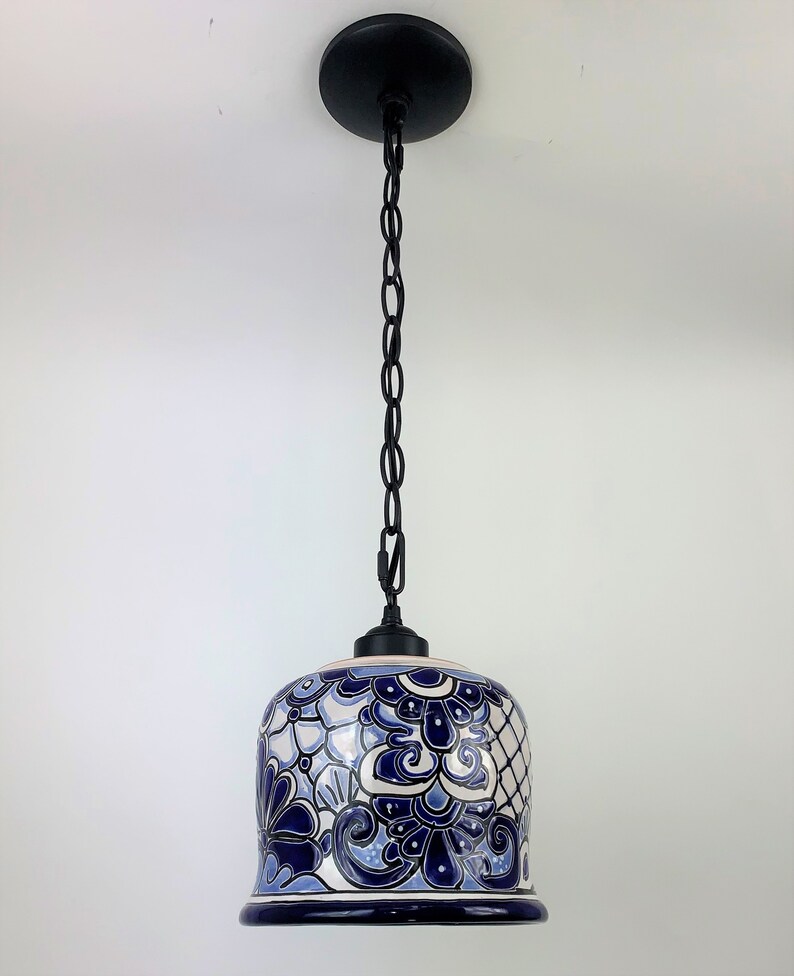 Handmade Talavera Ceramic Pendant Light: Mexican Floral Pottery - Etsy