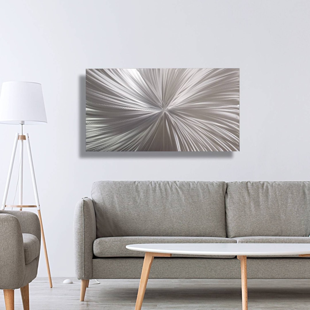Silver Metal Wall Art, Abstract Wall Sculpture, Silver Wall Decor ...