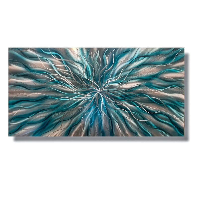 Teal Wall Art Wall Panel Metal Wall Art Teal Home Decor - Etsy