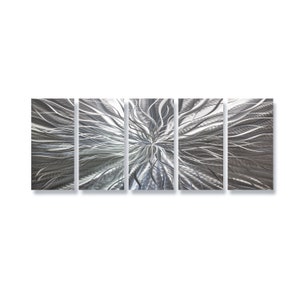 Silver Metal Art, Extra Large Wall Art, Silver Metallic Art, Silver ...
