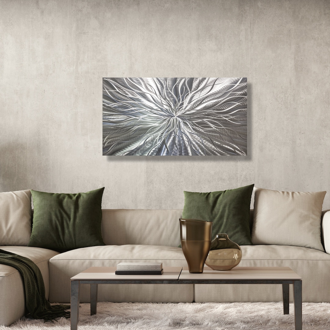 Metal Wall Art, Modern Art, Silver Art, Wall Sculpture, Gallery Wall ...