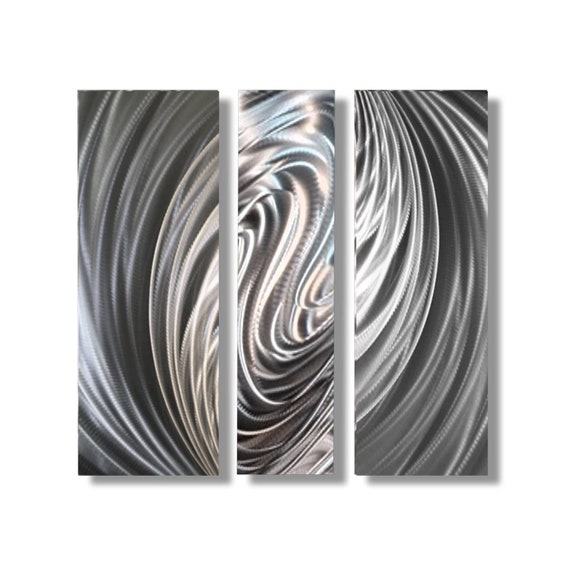 Metal Wall Sculpture Silver Art Modern Wall Decor Large | Etsy