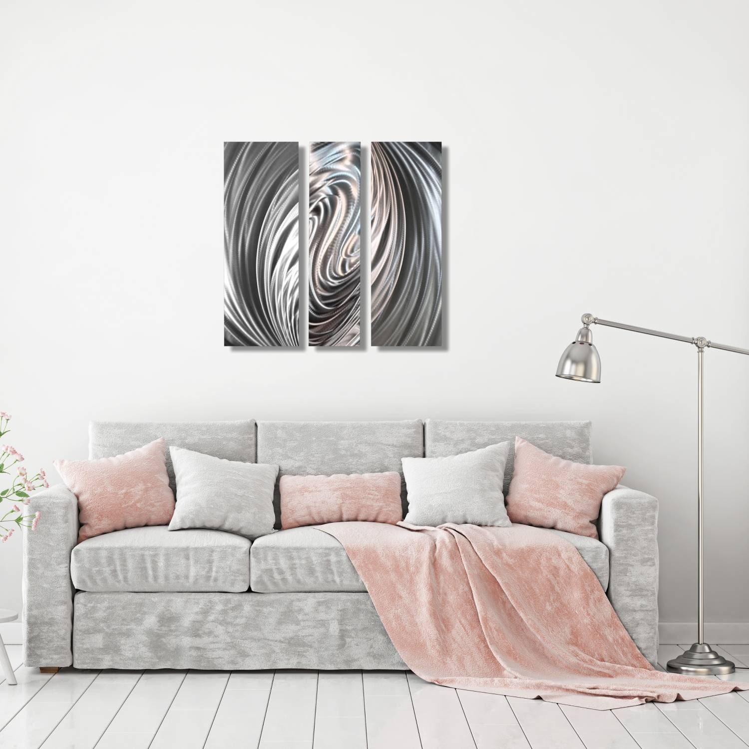 Metal Wall Sculpture Silver Art Modern Wall Decor Large | Etsy