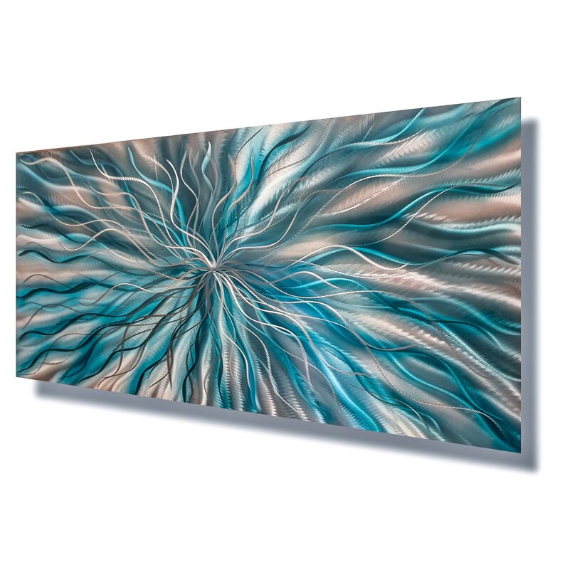 Teal Wall Art Wall Panel Metal Wall Art Teal Home Decor - Etsy
